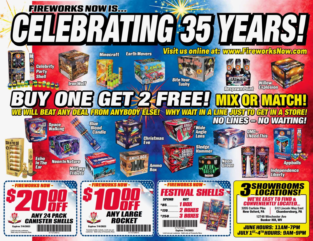 FLYERS AND COUPONS | Fireworks Now